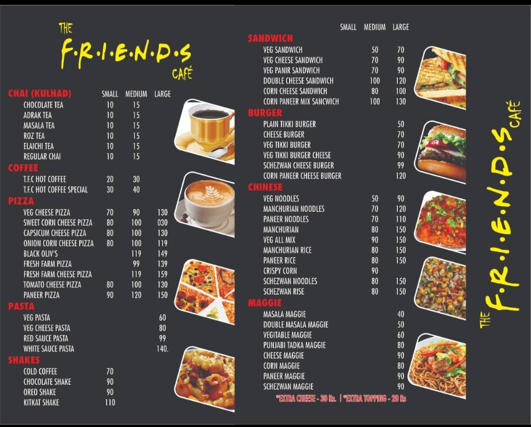 Menu at The friends cafe, India, Station Rd
