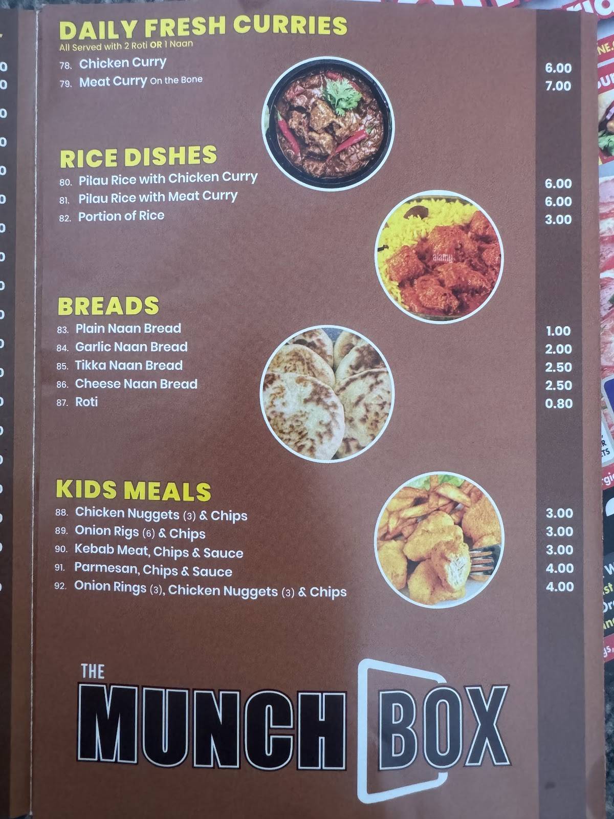 Menu at The munch box, Stockton-on-Tees
