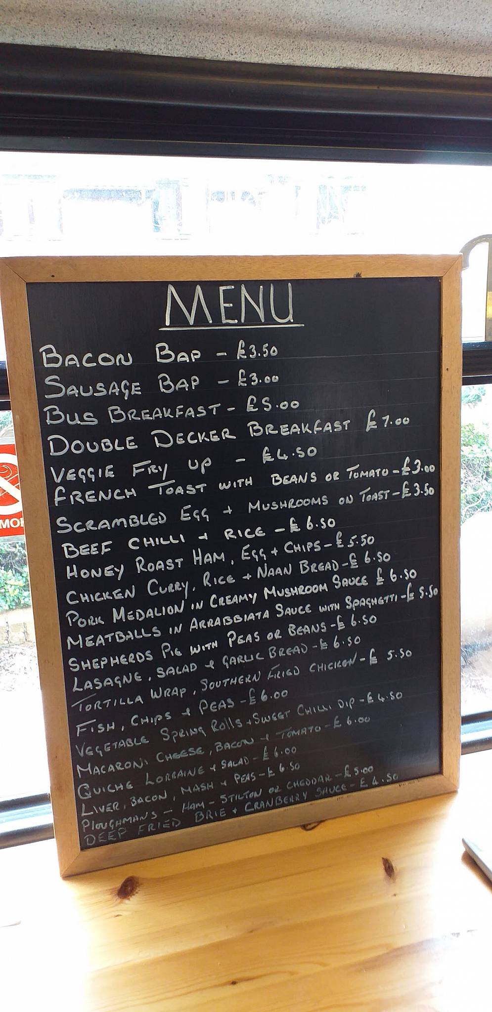 Menu at The old tannery cafe, Yeovil