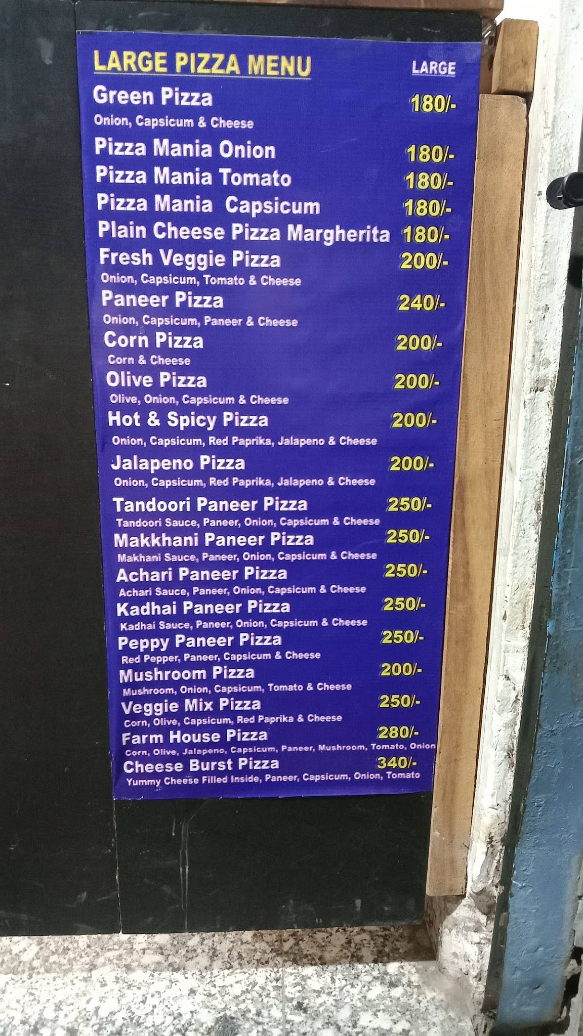 Menu at The pizza box, New Delhi