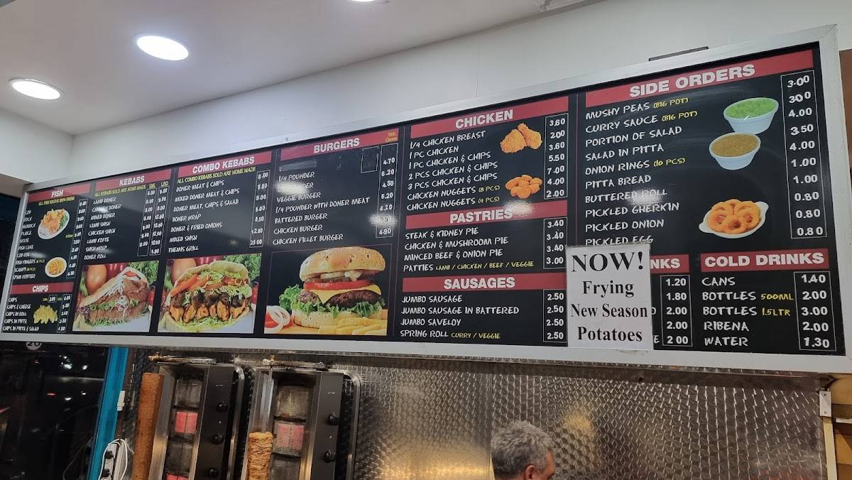 Menu at Themis Fish and Chips fast food, London