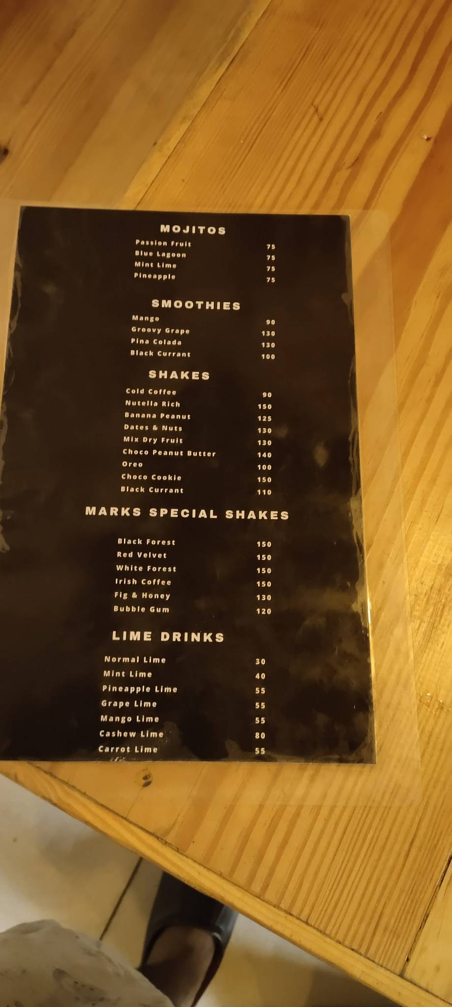 Menu at MARKS CAFÉ, Thiruvalla