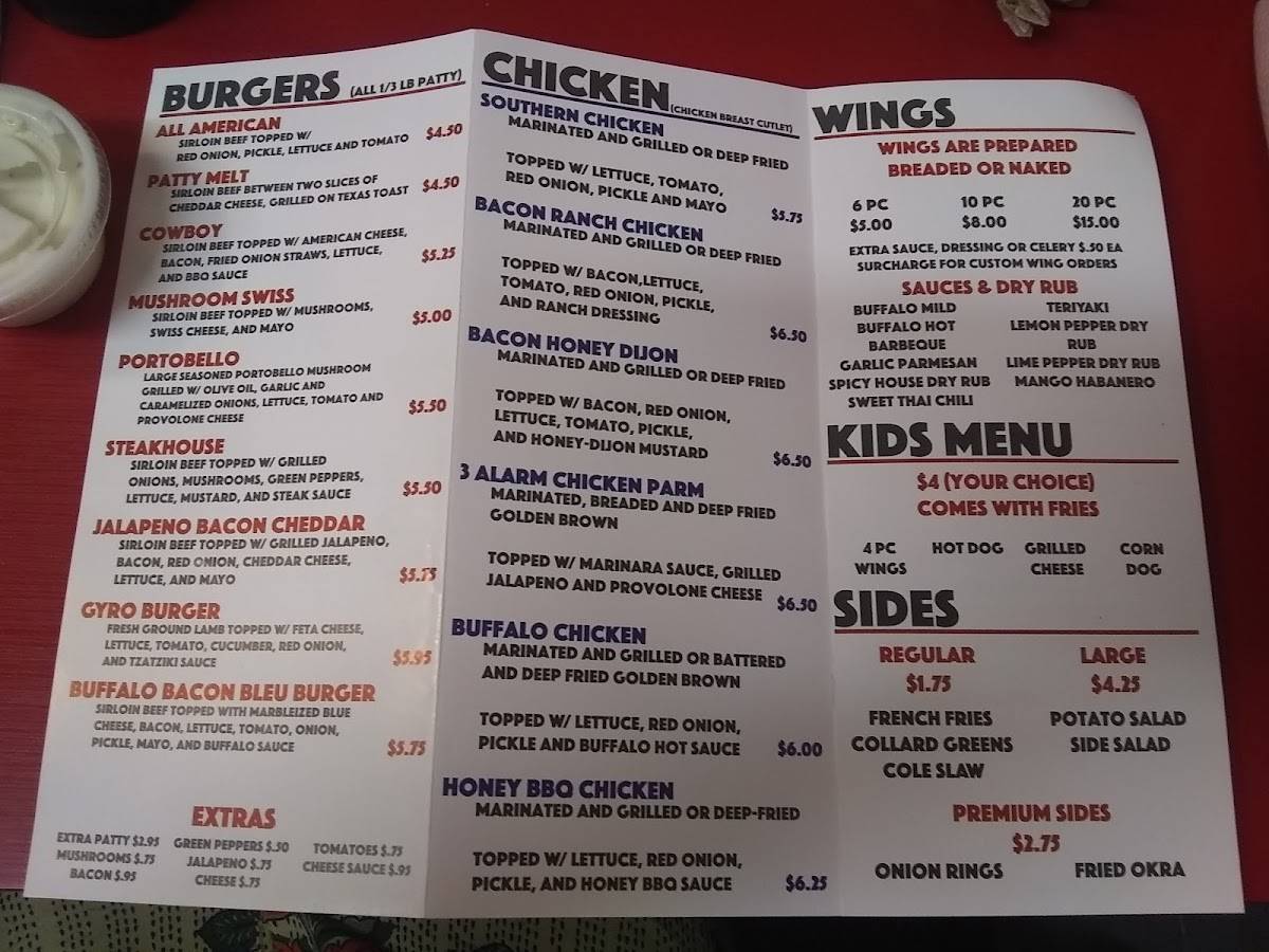 Menu at The Heroes Grill BBQ, Titusville