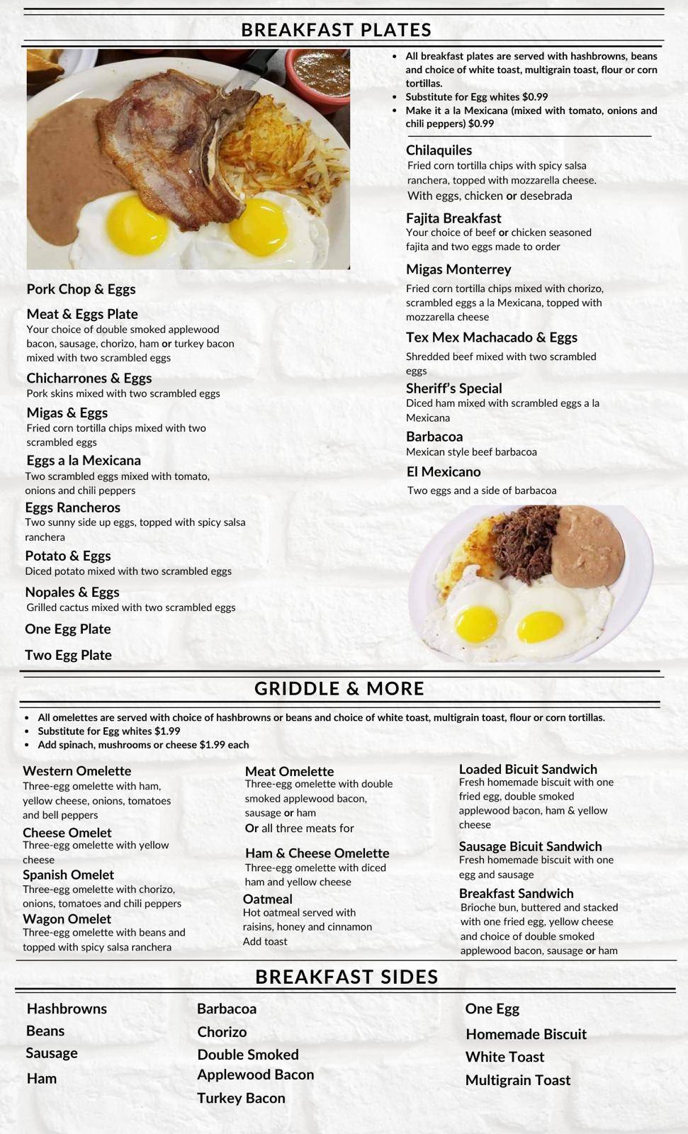 Menu at Toddle Inn Restaurant, Brownsville