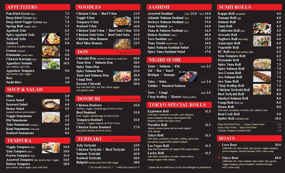 Menu at Tokyo Japanese Grill & CM Chicken restaurant, Chilliwack