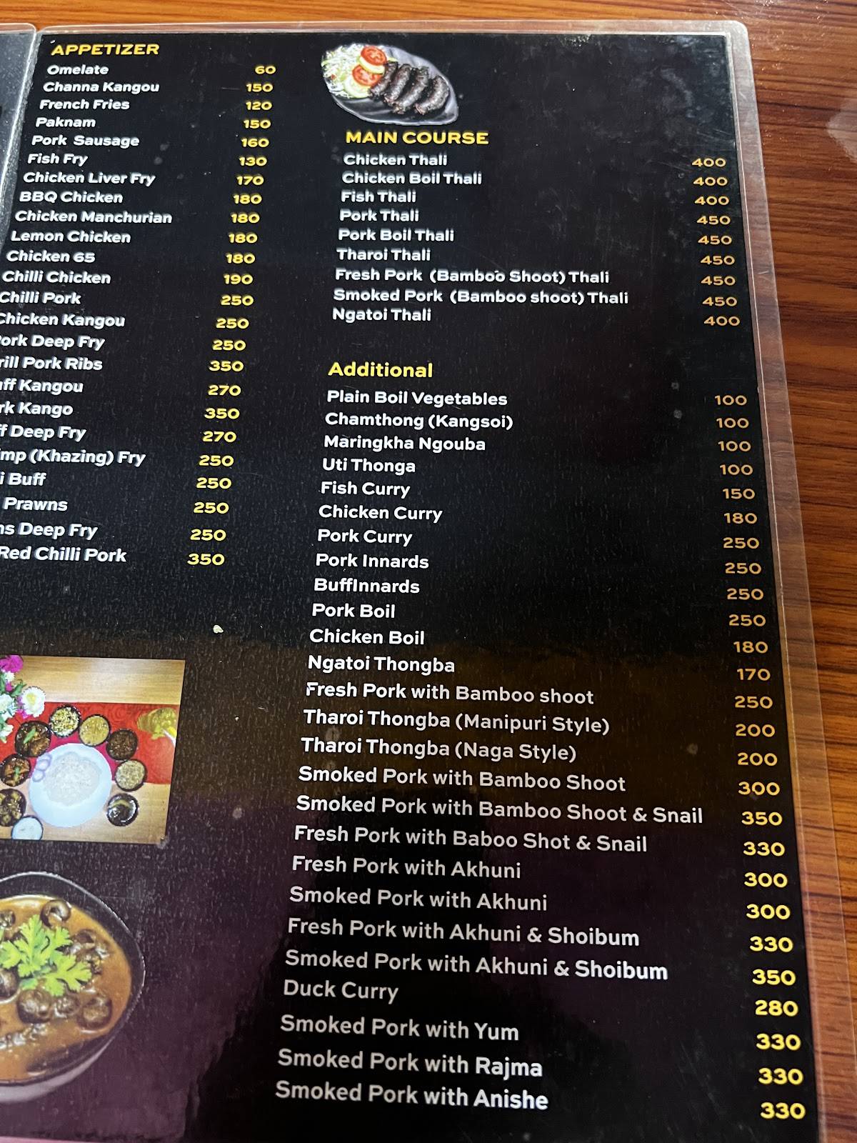 Menu at Tomba Kitchen (Manipuri Cuisine), Bengaluru
