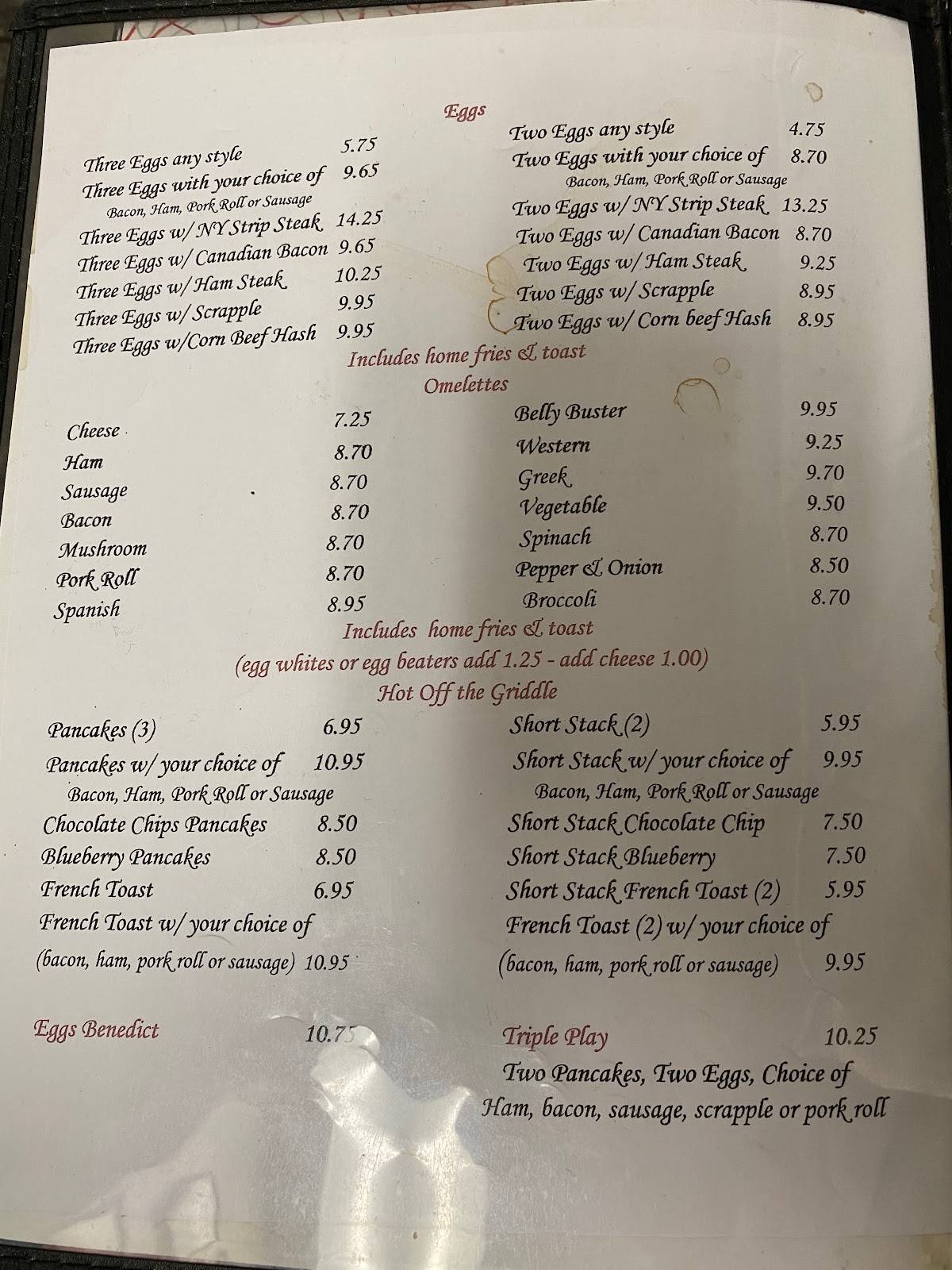 Menu at POPPY'S PLACE restaurant, Toms River