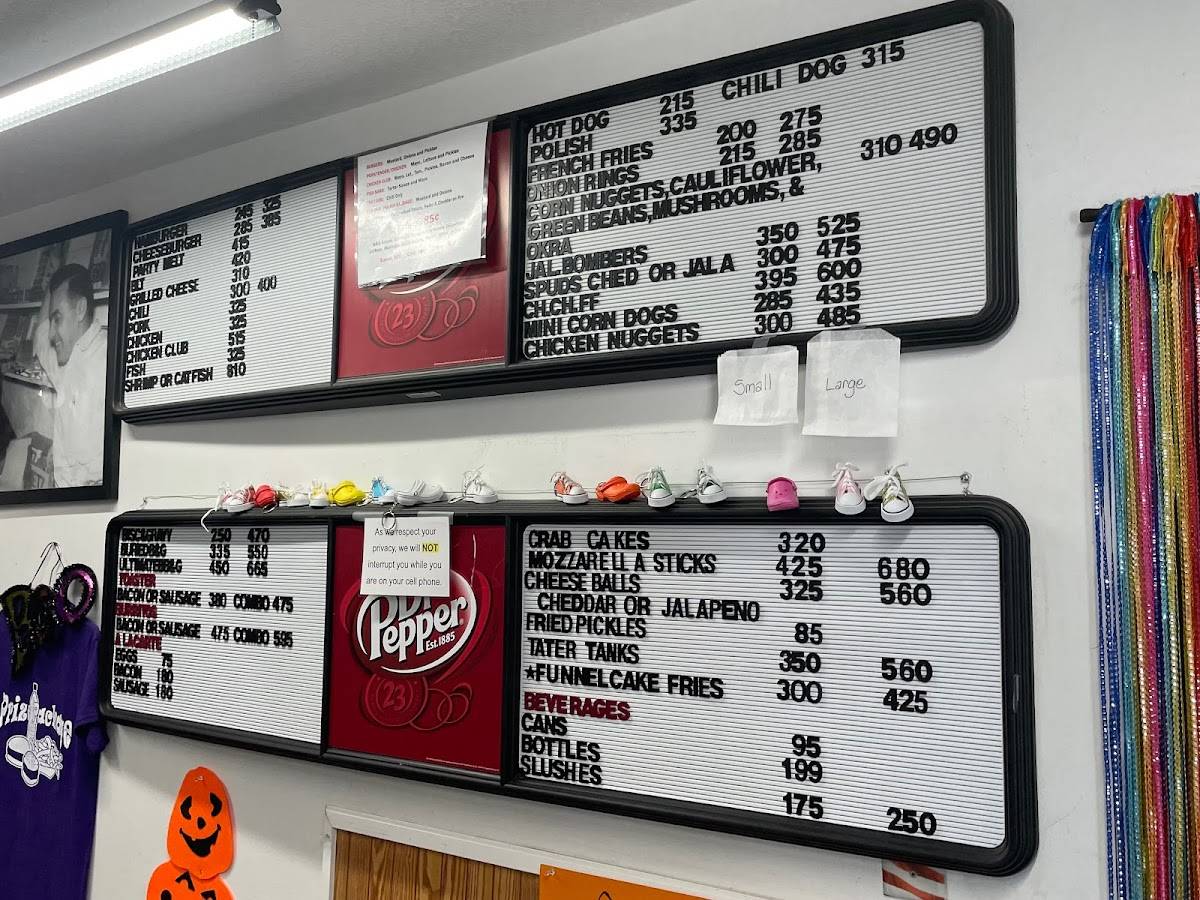 Menu at Prize Package restaurant, Topeka