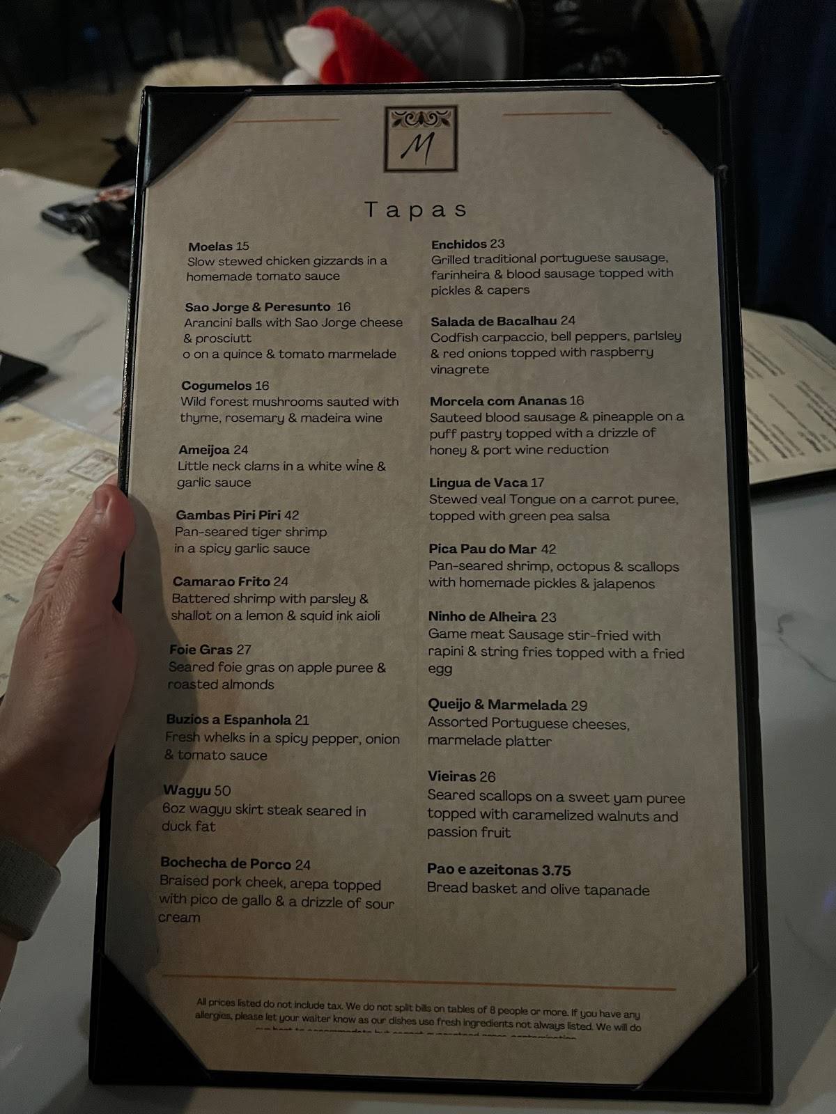 Menu at Mercado Restaurant, Toronto