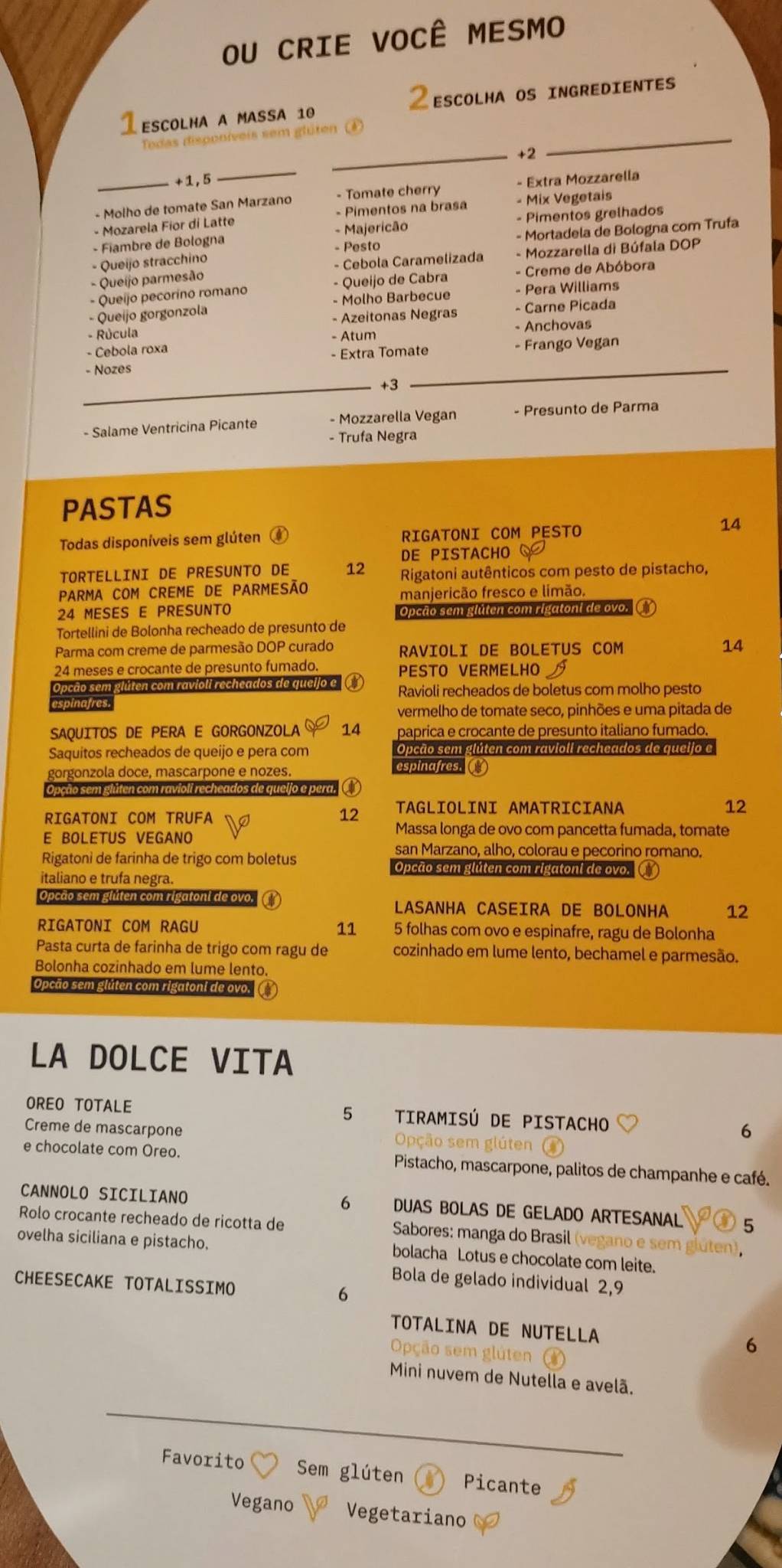 Menu em TOTALE PIZZERIA - Santos, Lisboa