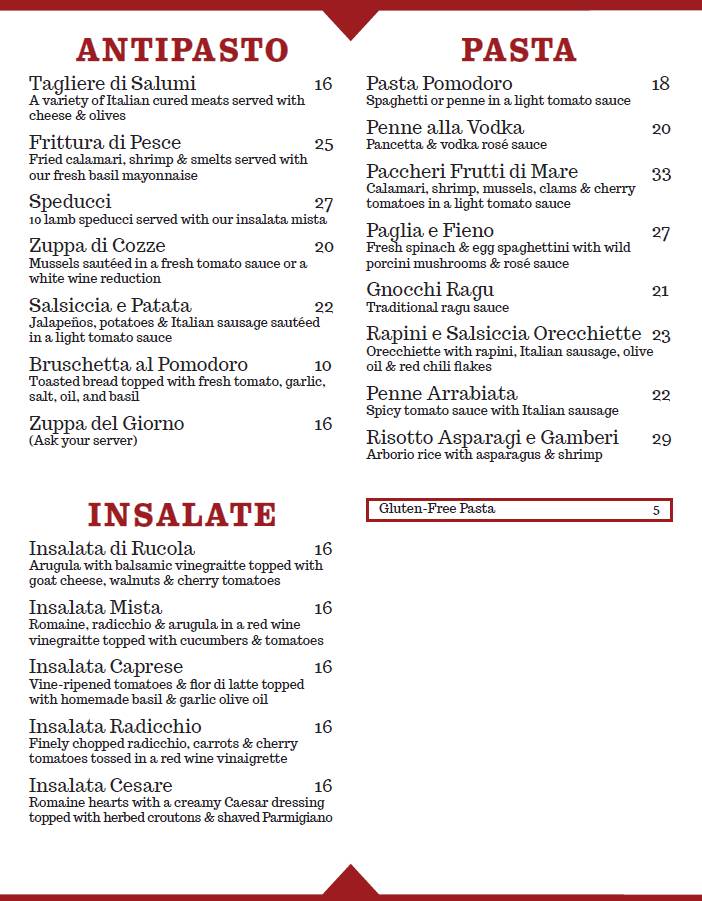Menu at Tovico Social Club, Vaughan