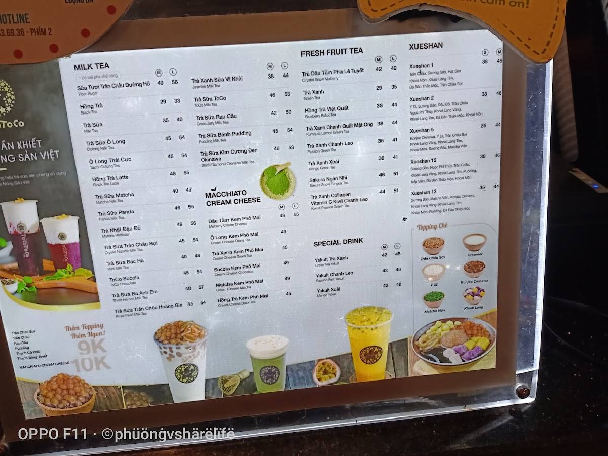 Menu at Trà Sữa ToCoToCo Sư Vạn Hạnh cafe, Ho Chi Minh City, 770B Đ. Sư ...