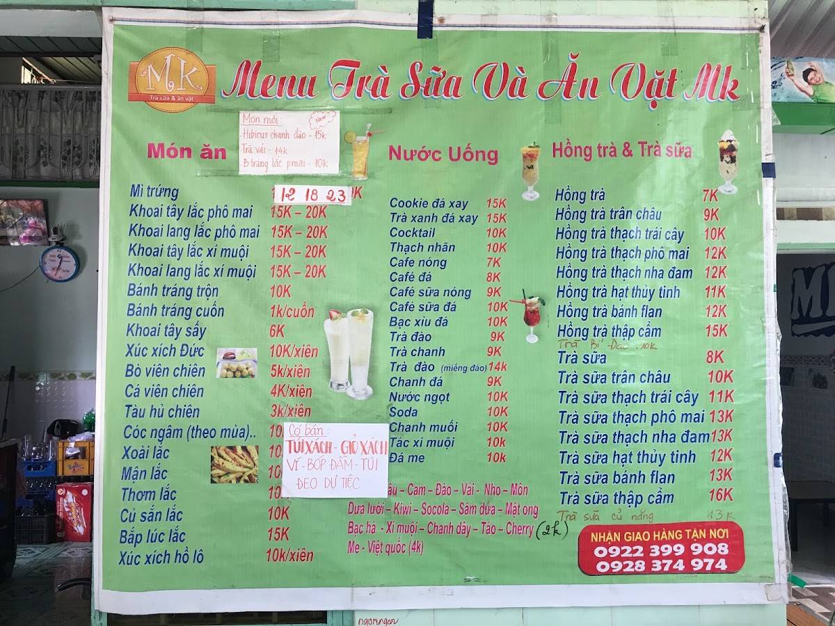 Menu at Trà sữa & ăn vặt Mk cafe, Ho Chi Minh City
