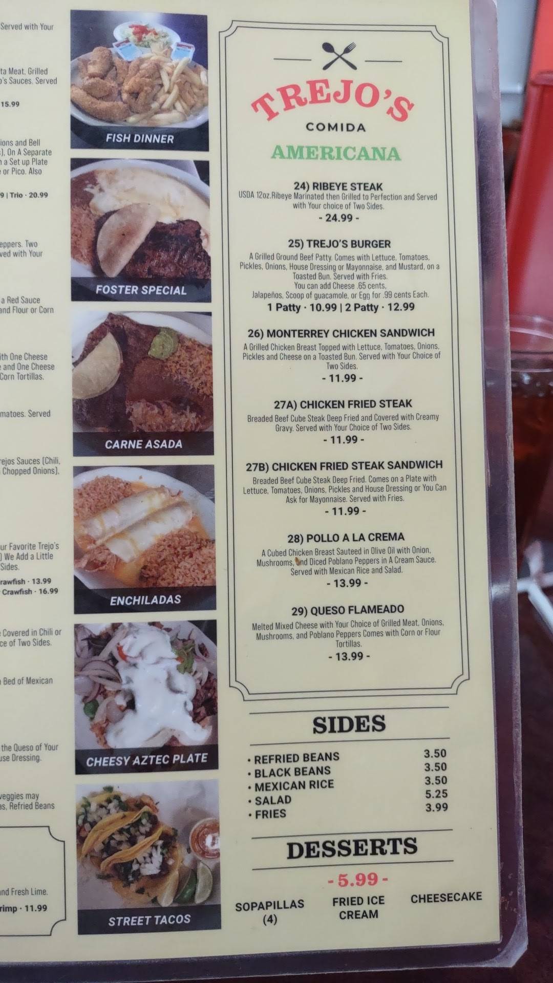 Menu at Trejo's Mexican Restaurant, Shreveport, LA-1