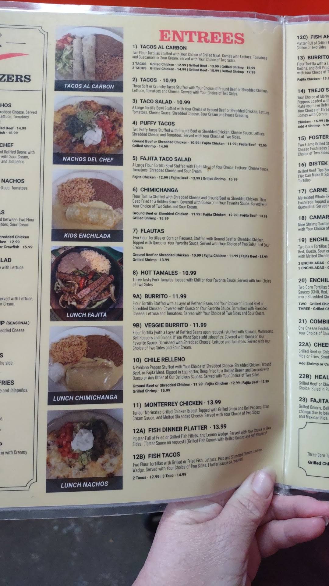 Menu at Trejo's Mexican Restaurant, Shreveport, LA-1