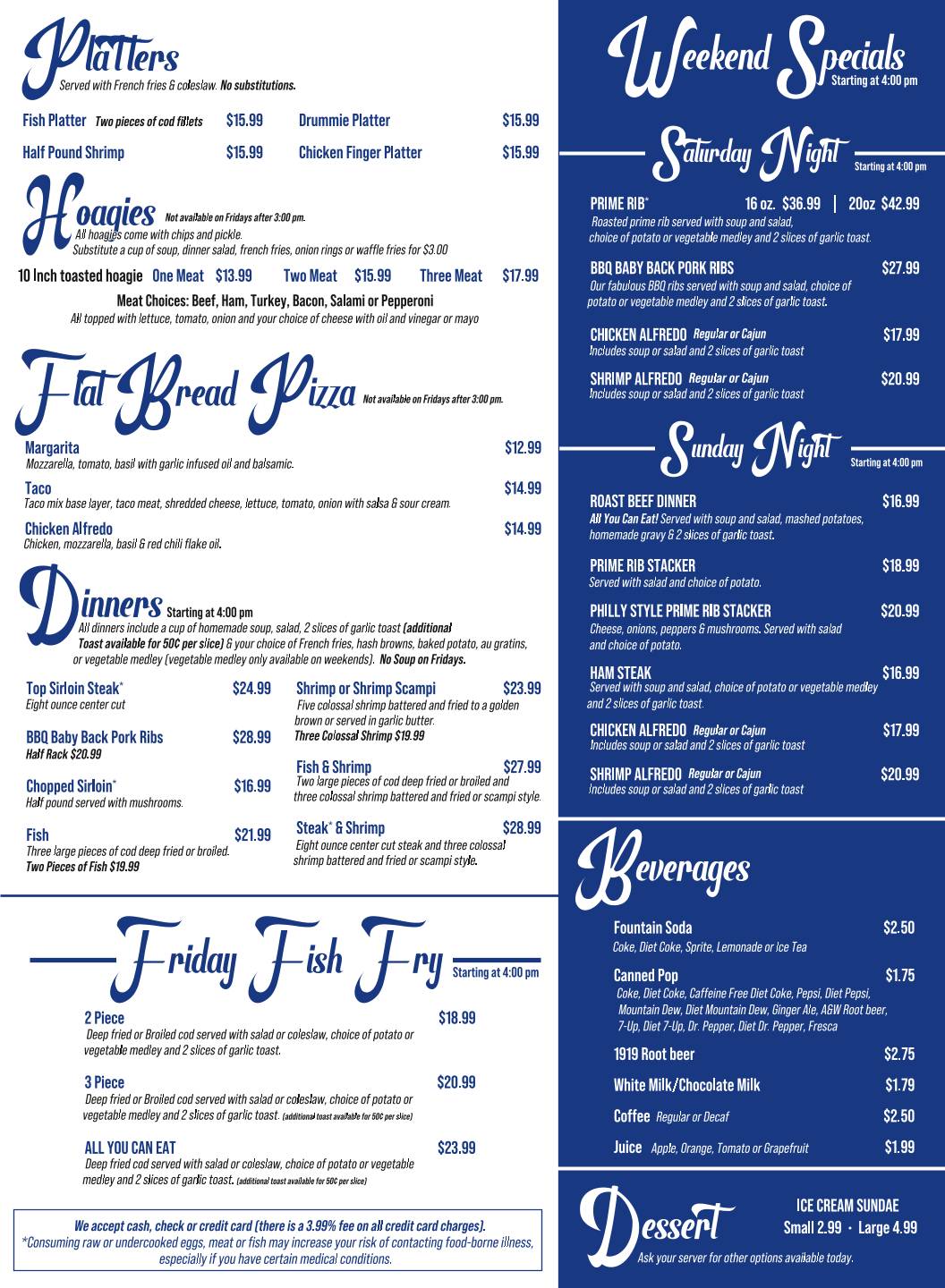Menu at Trophy House pub & bar, New Trier