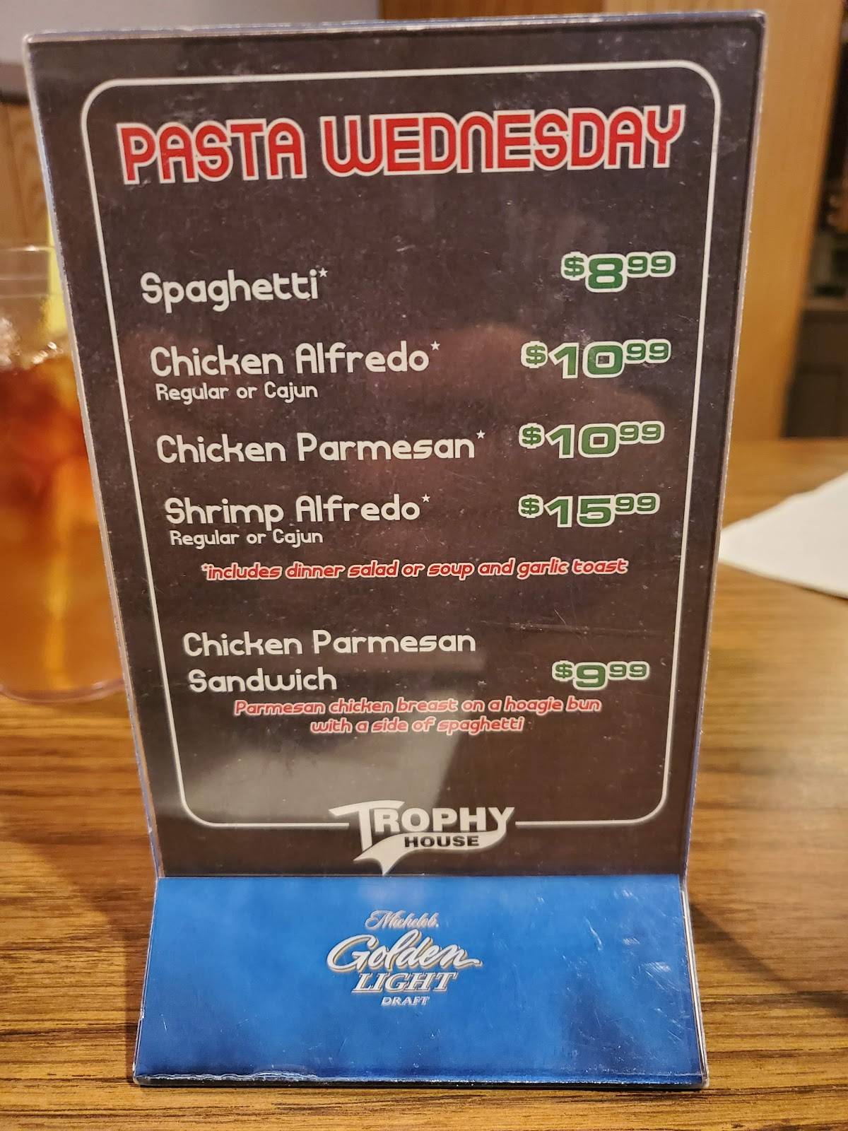 Menu at Trophy House pub & bar, New Trier