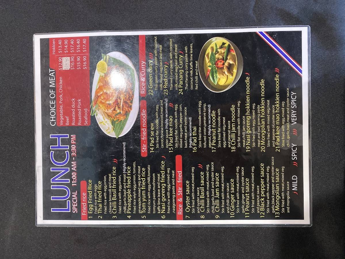 Menu at Try me Thai Cuisine restaurant, Crows Nest