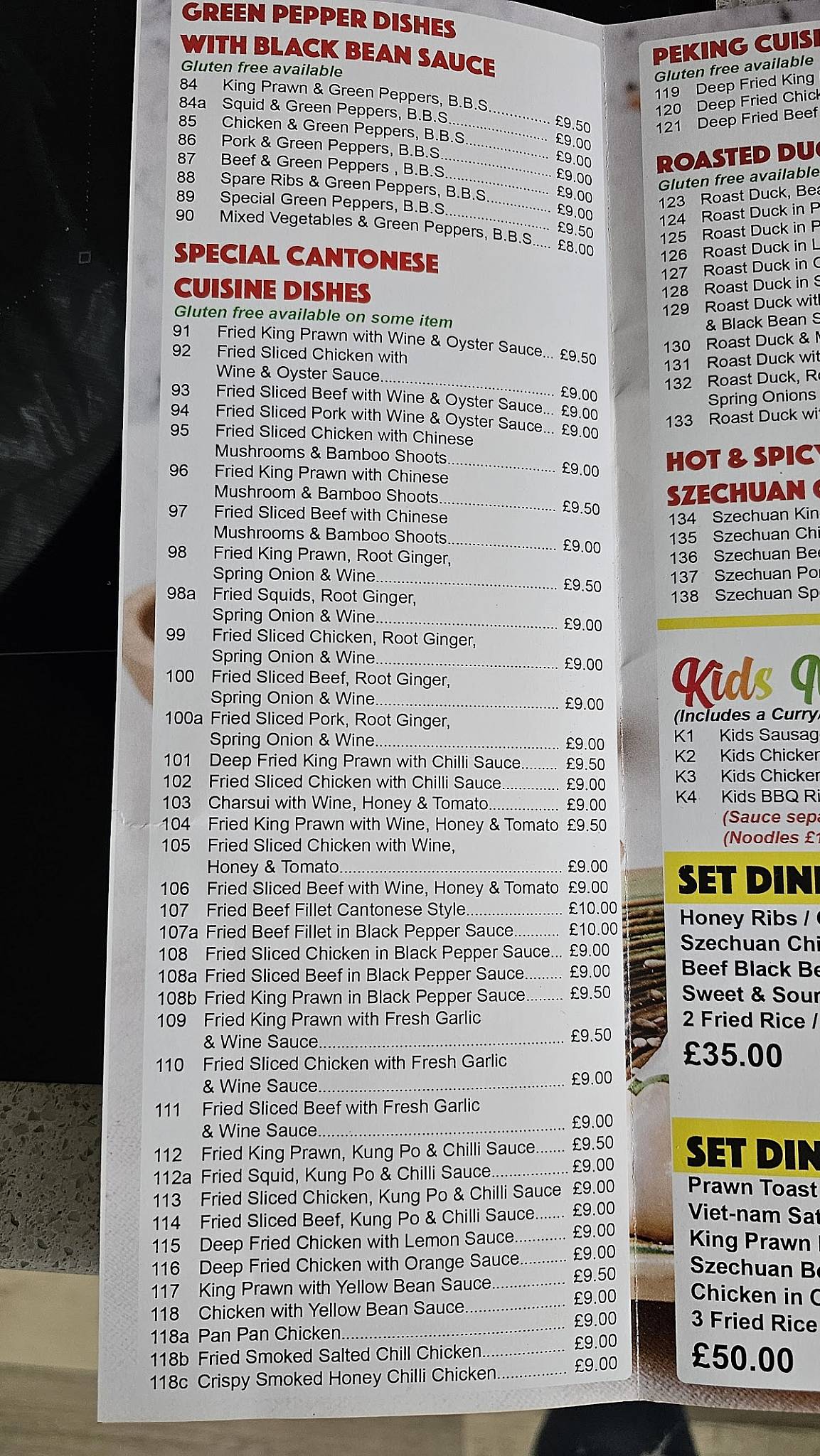 Menu at Tsan Welcome fast food, Donaghcloney