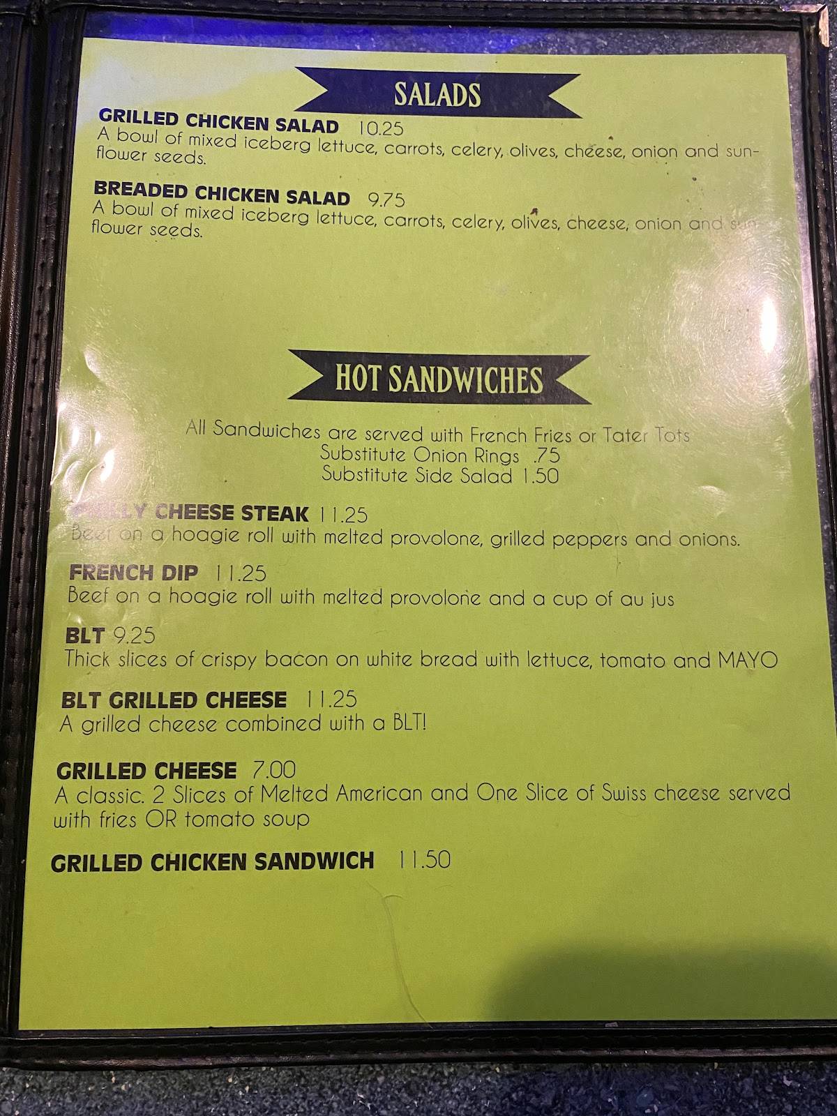 Menu at Tumbleweed pub & bar, Pueblo West