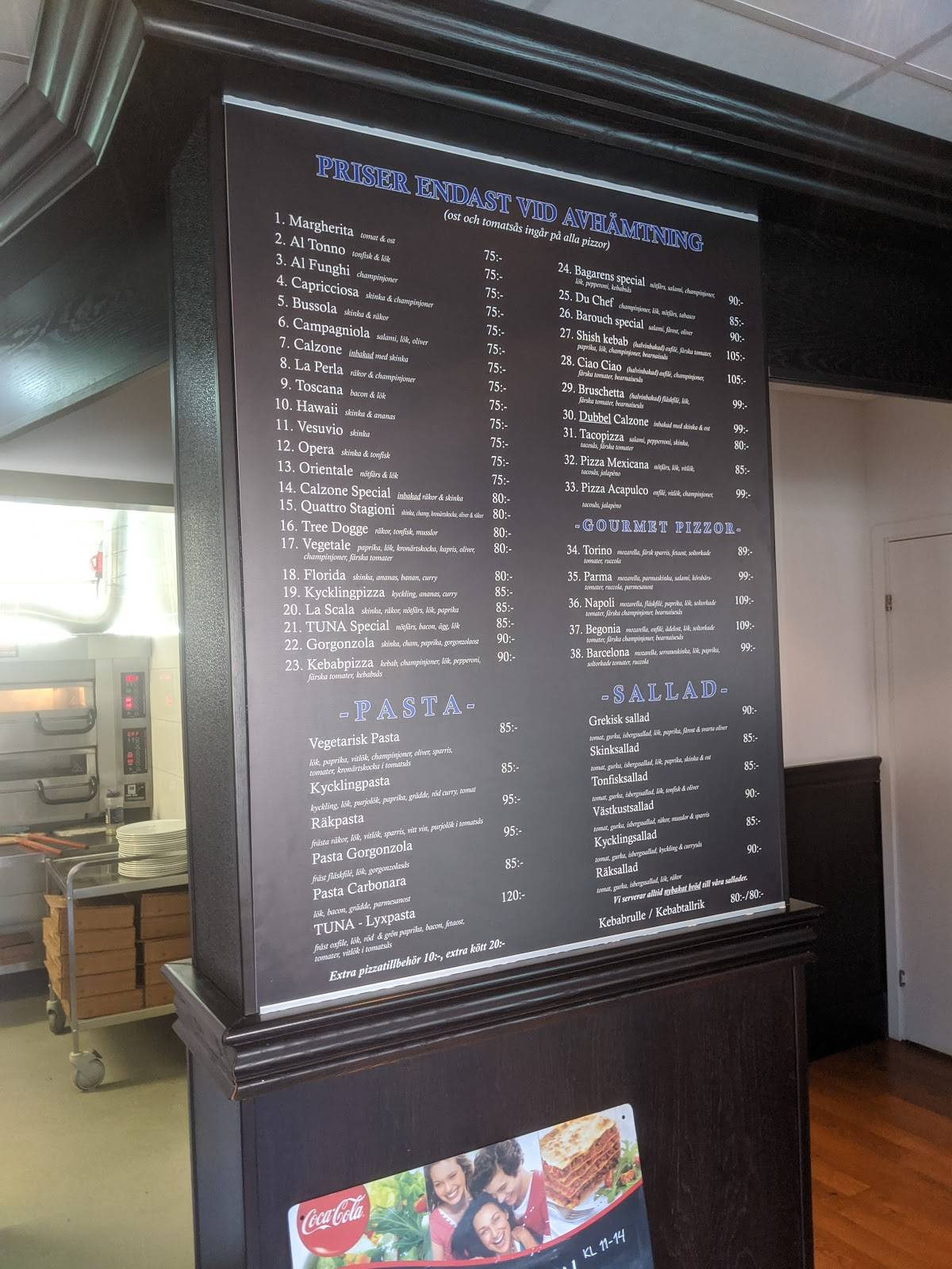 Menu at Tuna Kök & Bar, Uppsala