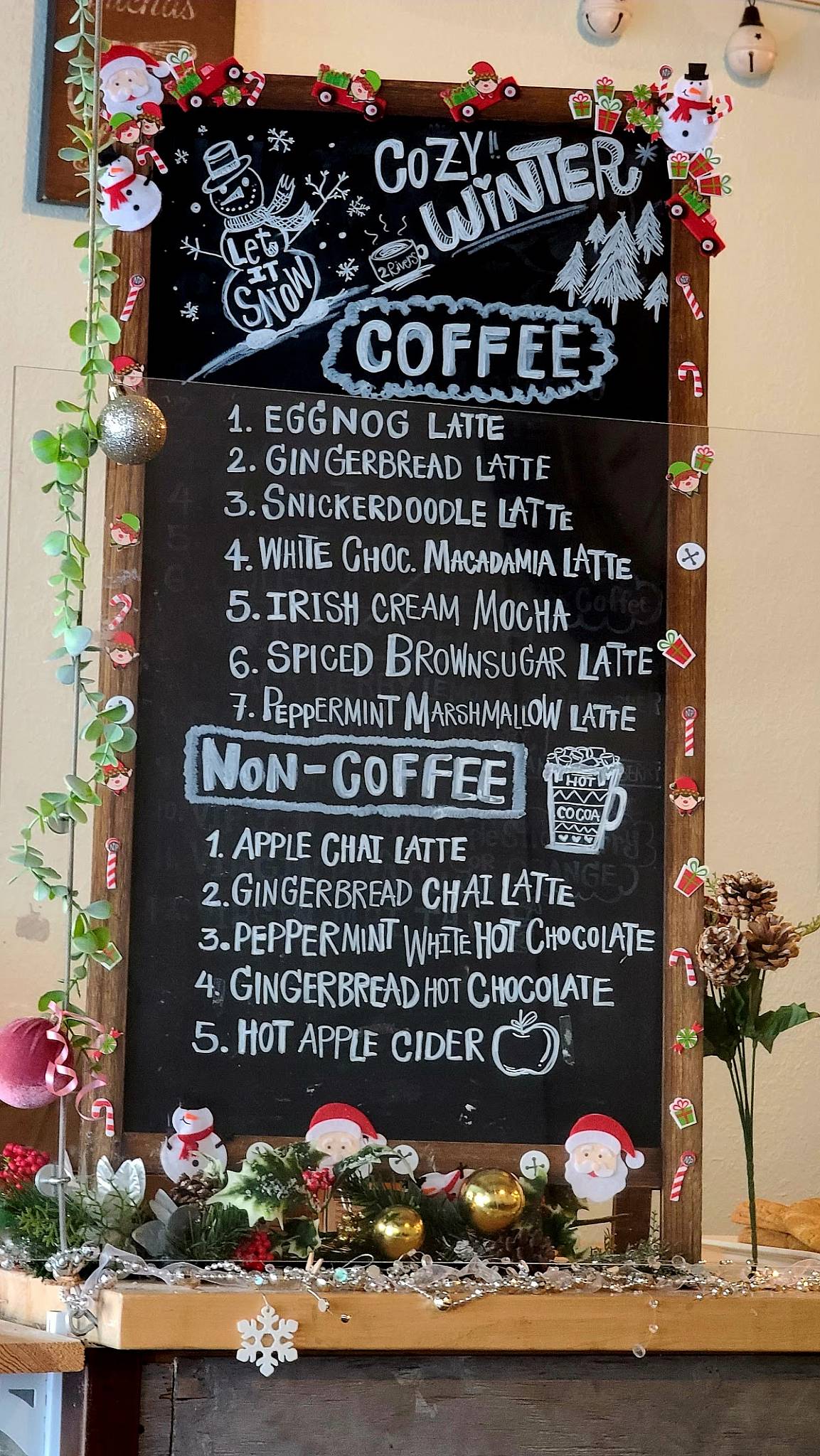 Menu at Two Rivers Coffee Roaster cafe, Portage