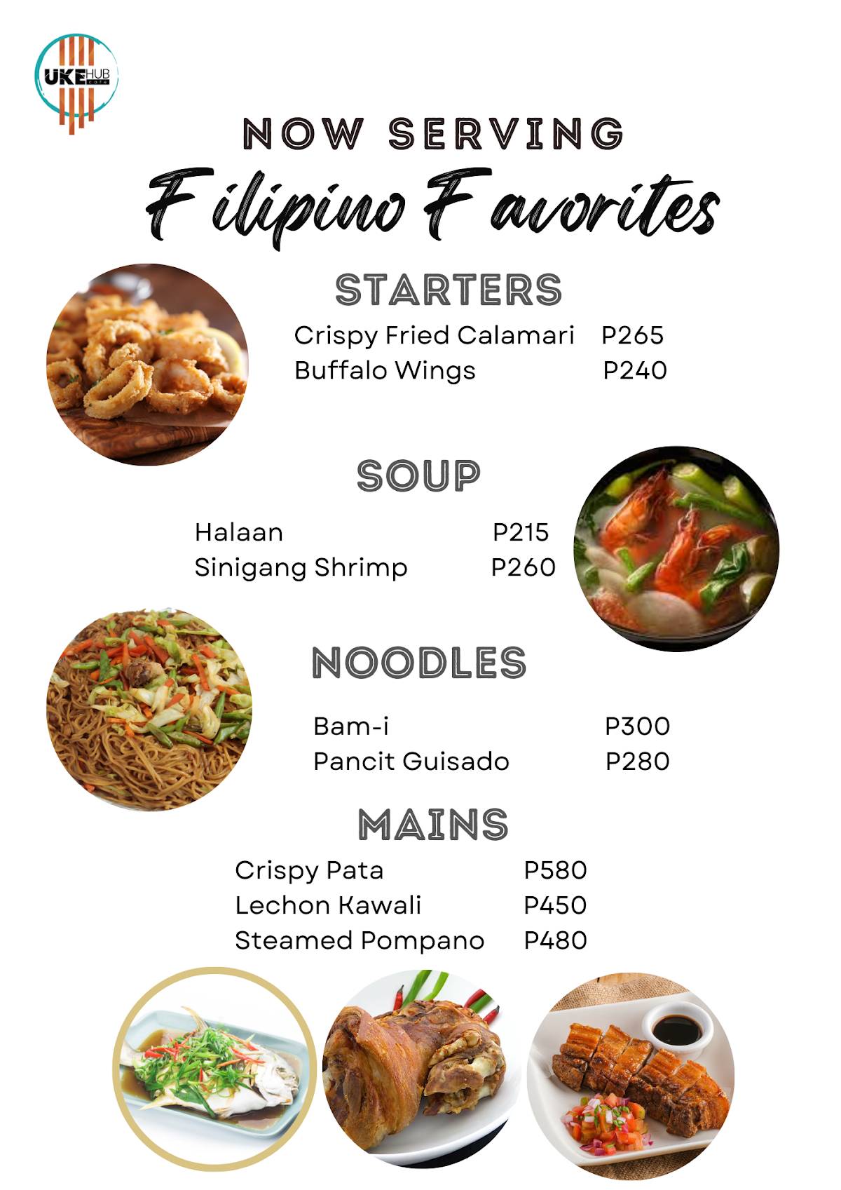 Menu at UkeHub Cafe, Lapu-Lapu City