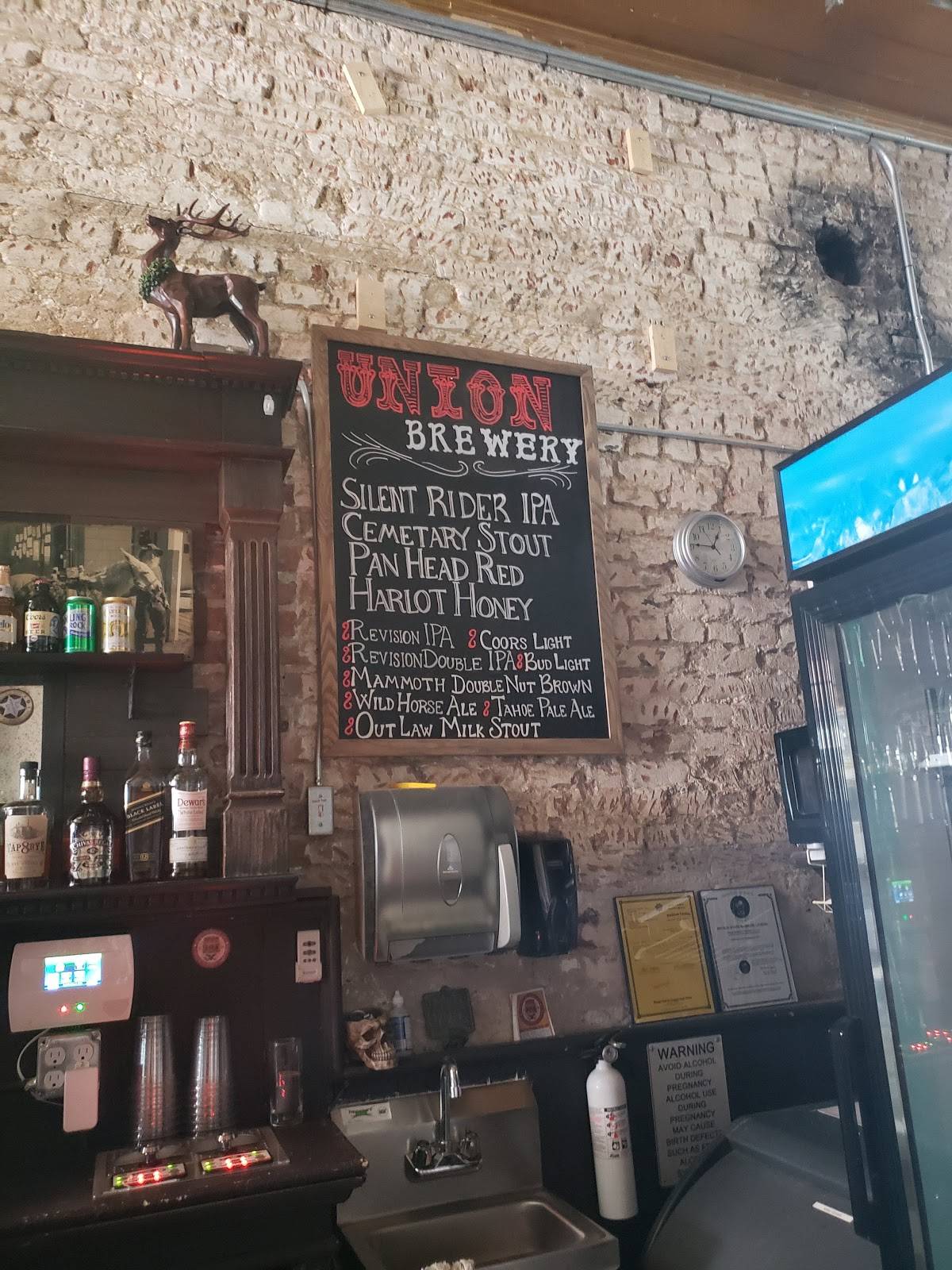 Menu at Union Brewery Saloon pub & bar, Virginia City