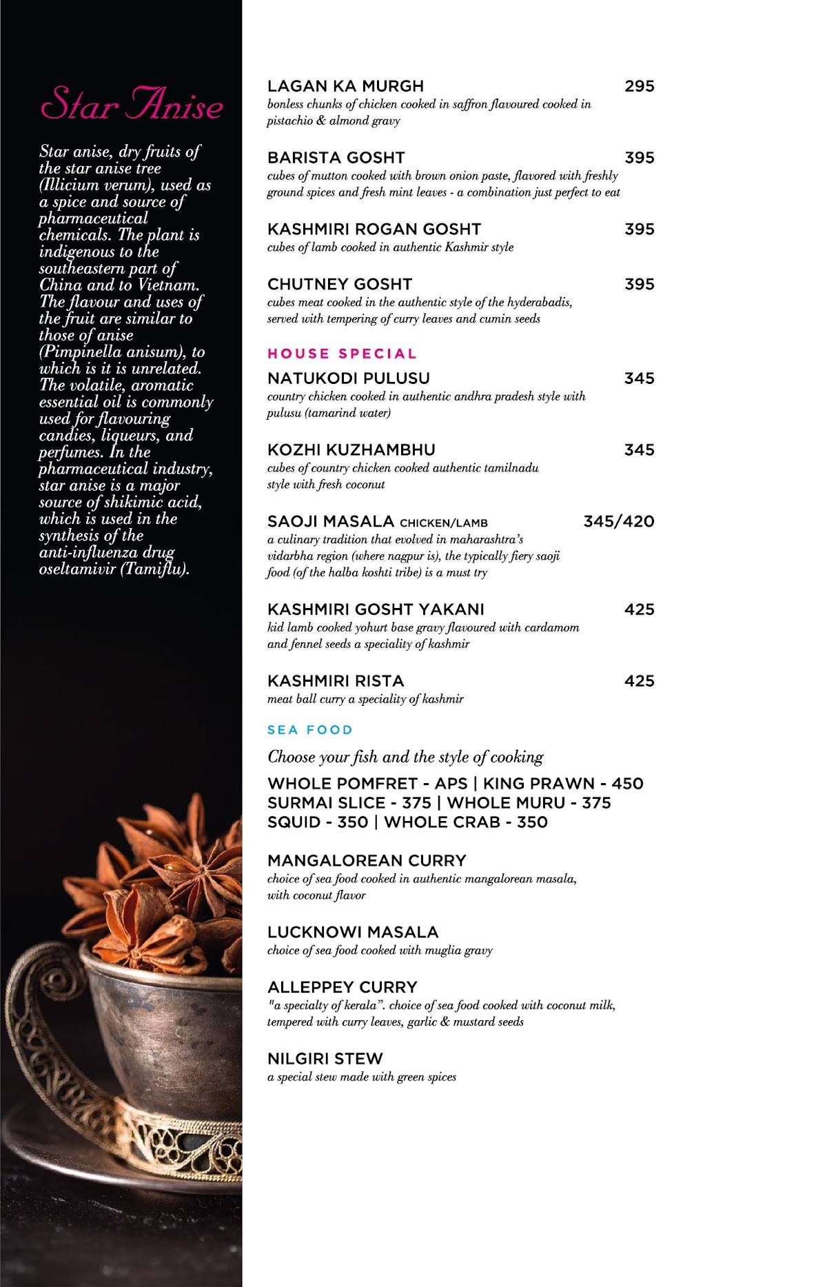 Menu at Urban House, Mangaluru