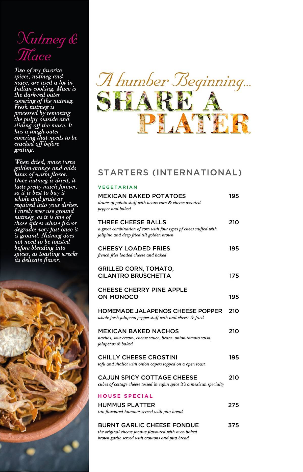 Menu at Urban House, Mangaluru