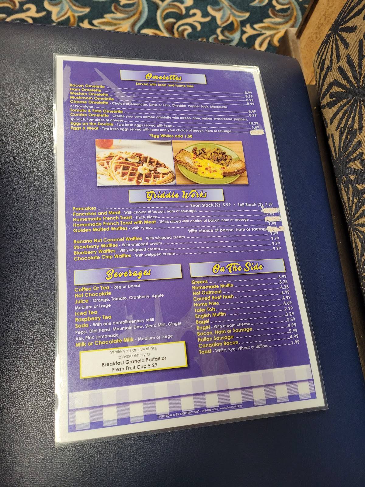 Menu at Boulevard Diner restaurant, Whitesboro