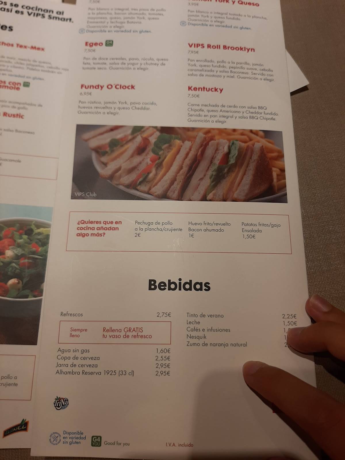 Carta del restaurante VIPS CC Heron City, Paterna, CC. Heron City ...
