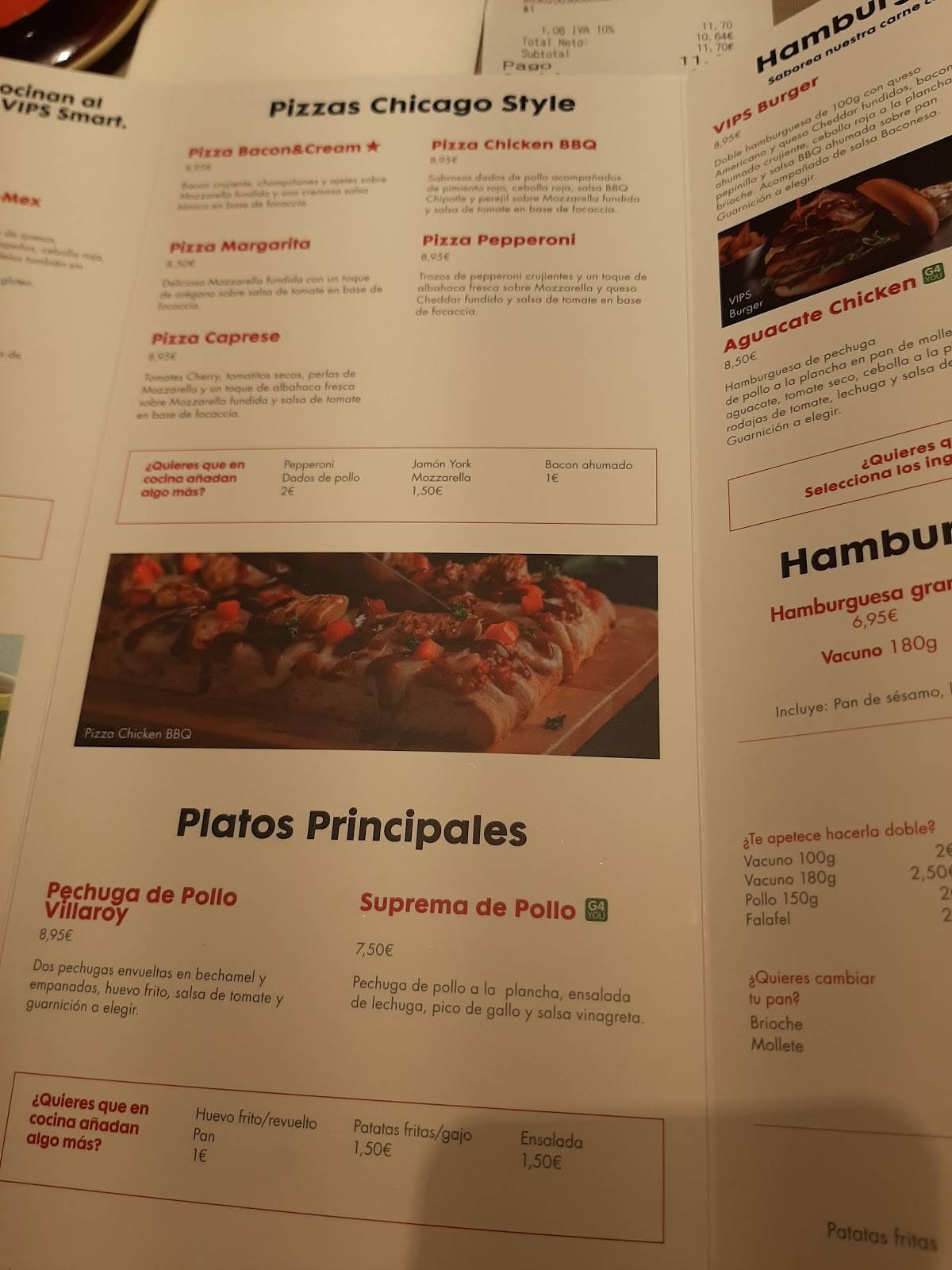 Carta del restaurante VIPS CC Heron City, Paterna, CC. Heron City ...
