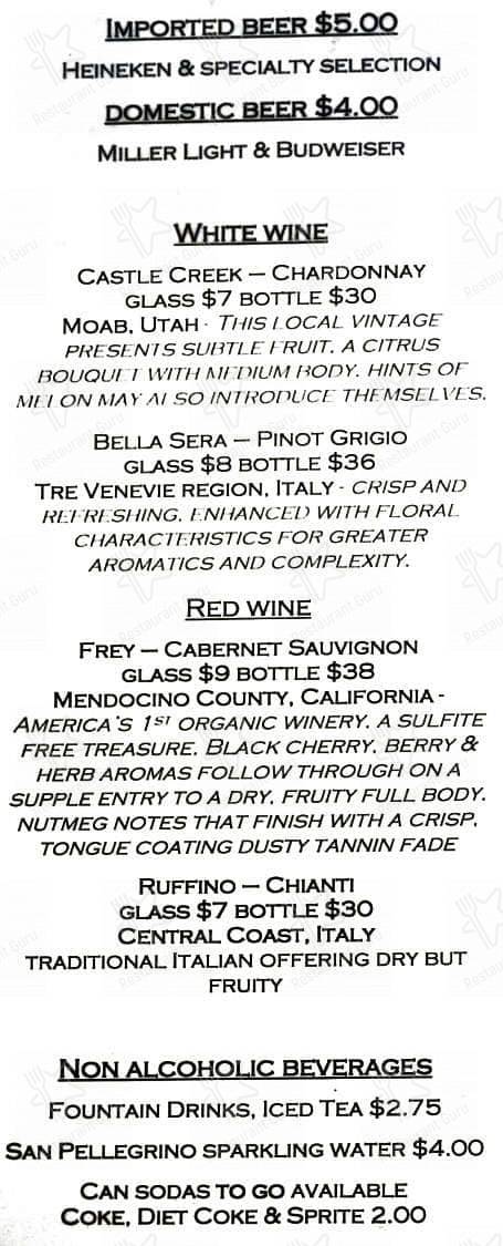 Menu at Valhalla Pizza pizzeria, Bryce Canyon