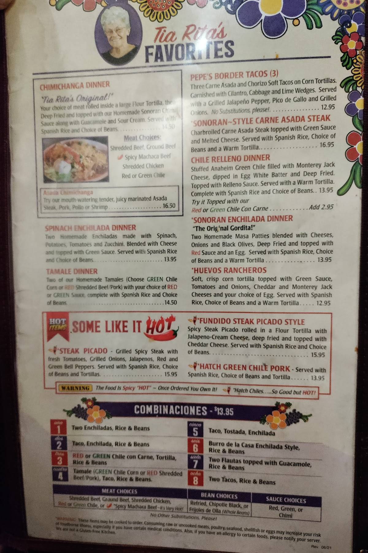 Menu at Valle Luna restaurant, Phoenix, W Bell Rd