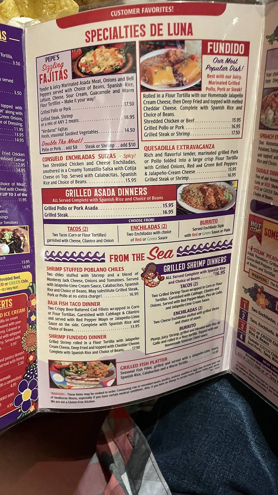 Menu at Valle Luna restaurant, Phoenix, W Bell Rd