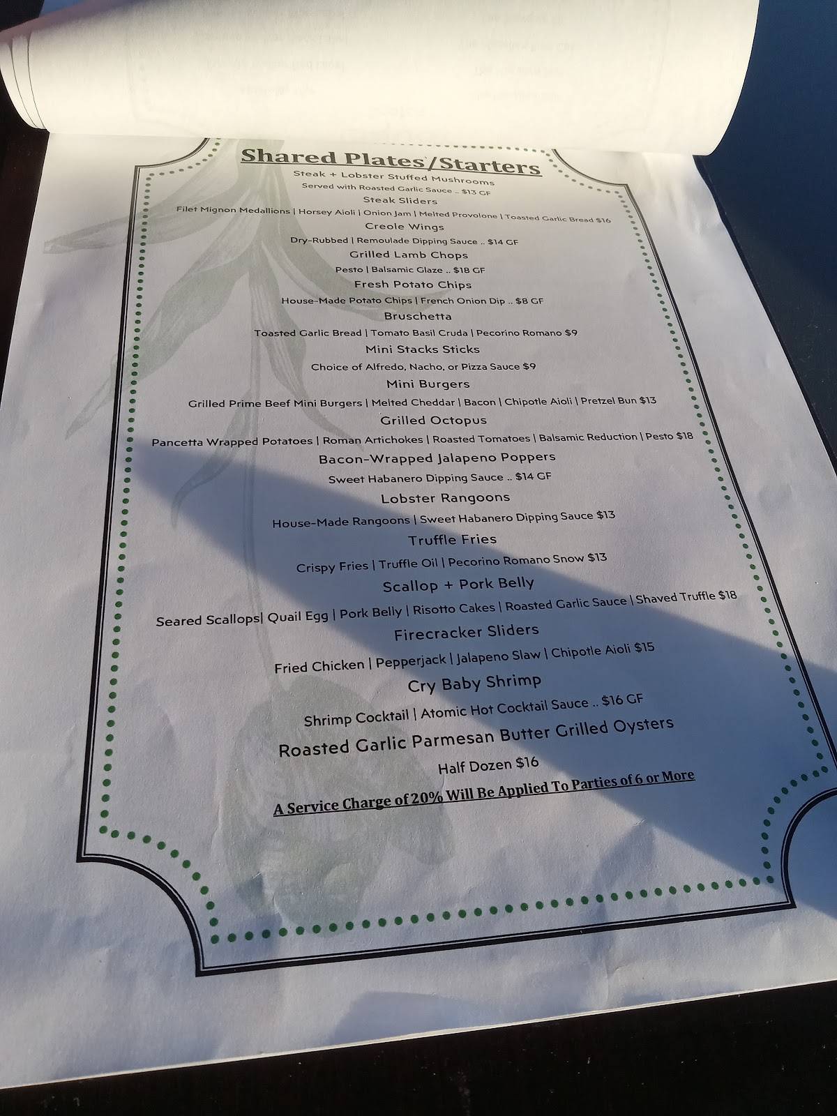 Menu at Stacks Bar and Grill, Valparaiso
