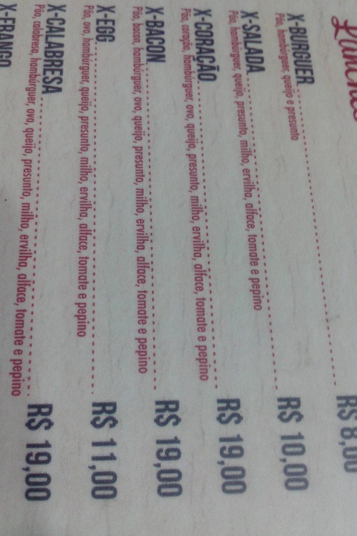 Menu em Varandão Lanches e Pizzaria - Itajaí, Itajaí
