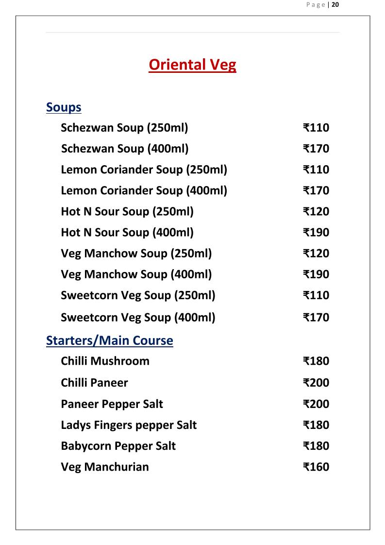Menu at Vardhas..The Veg Kitchen, Bengaluru, 444