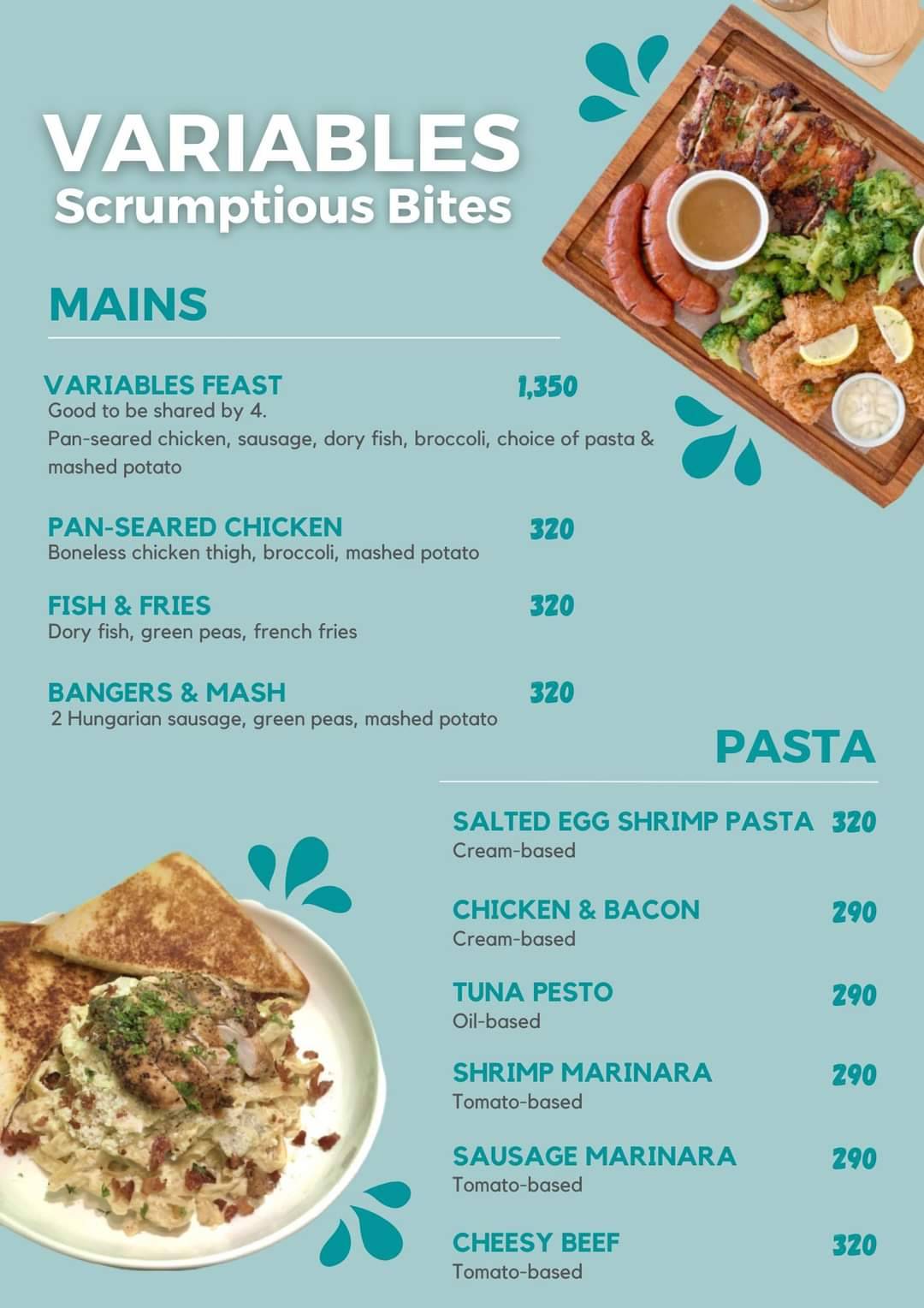 Menu at Variables Specialty Coffee cafe, Santo Tomas