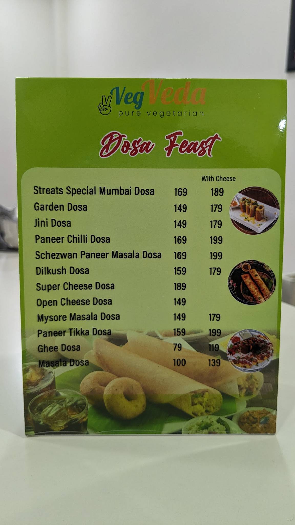 Menu at Veg Veda, Haripad