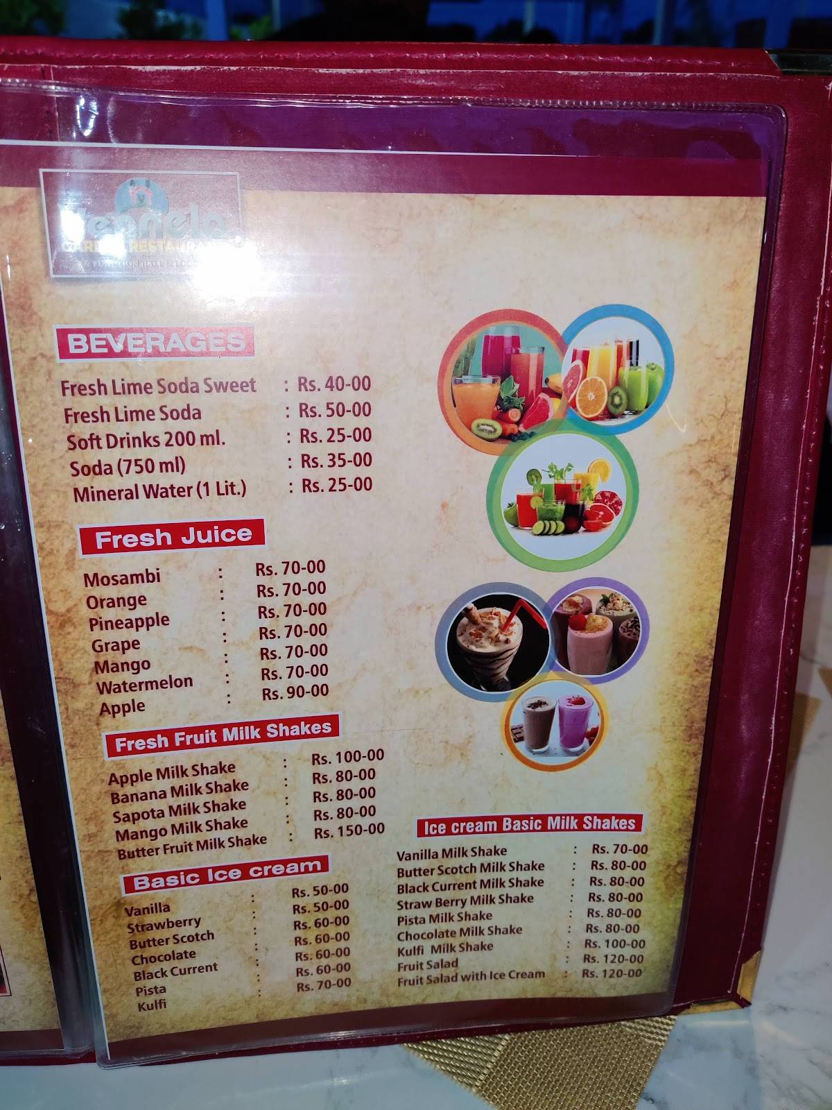 Menu at Vennela Garden Restaurant, Madanapalle