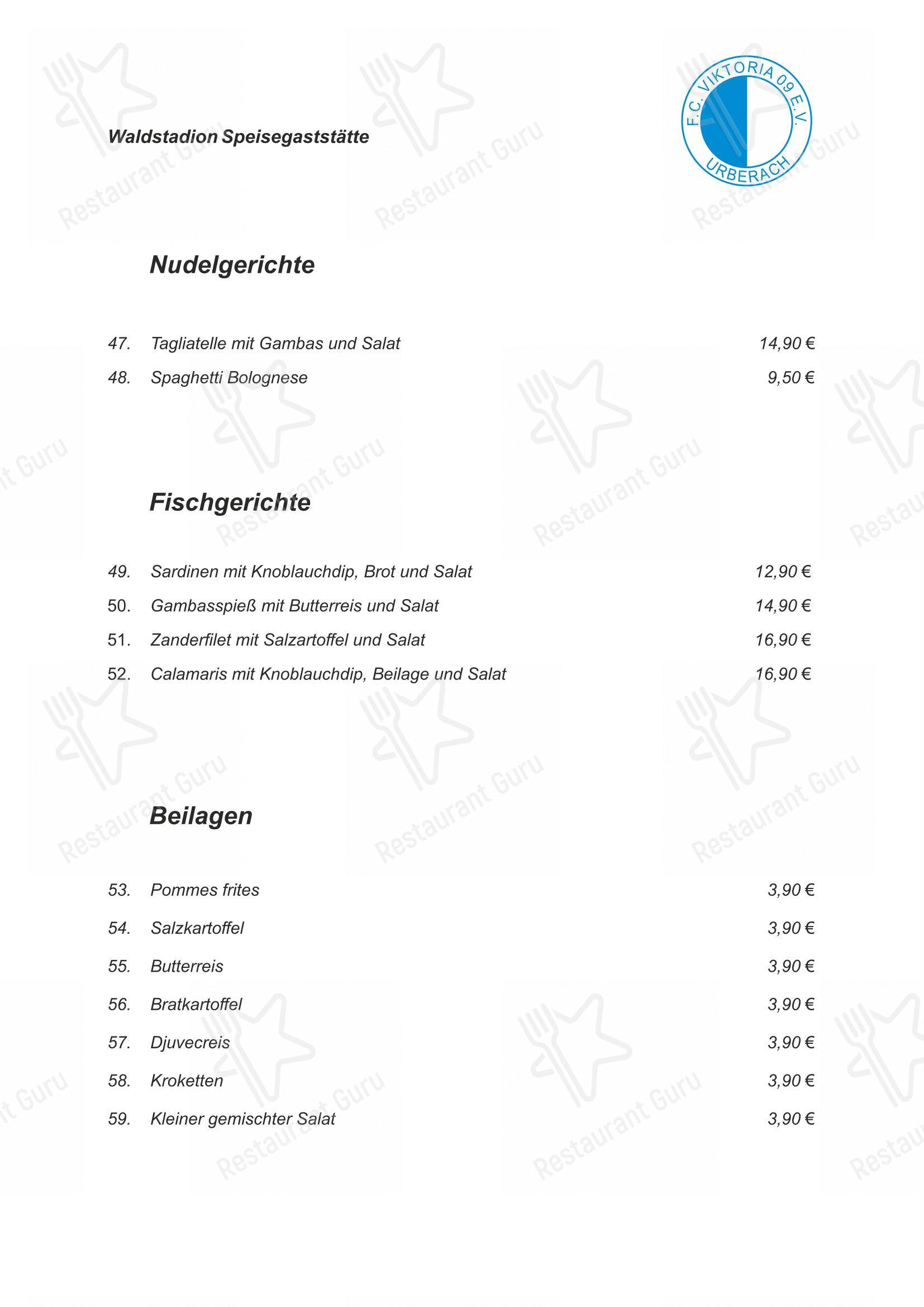 Speisekarte von Vereinsheim Viktoria Urberach restaurant, Rödermark