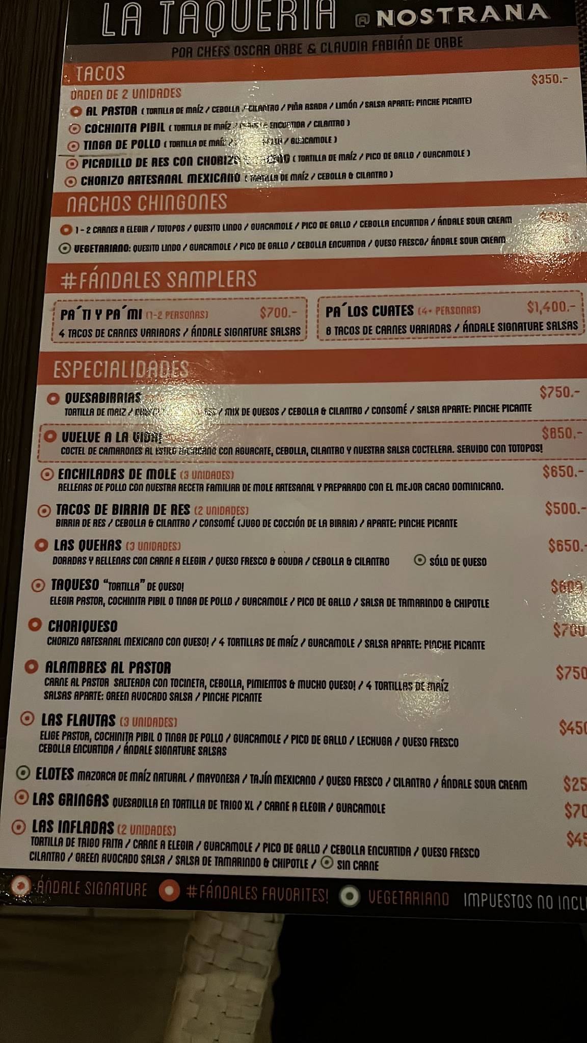 Menu at Victoria by PorterHouse restaurant, Santo Domingo