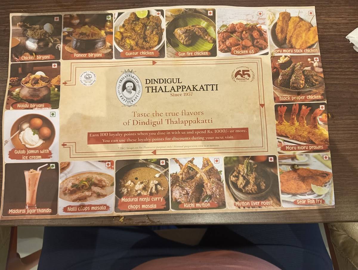 Menu at Dindigul Thalappakatti Restaurant, Villupuram