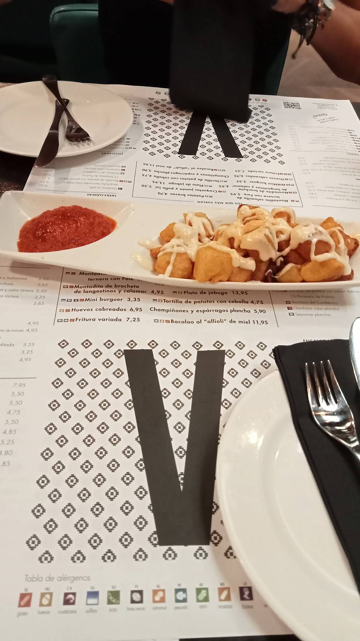 Carta del restaurante Vinitus, Madrid