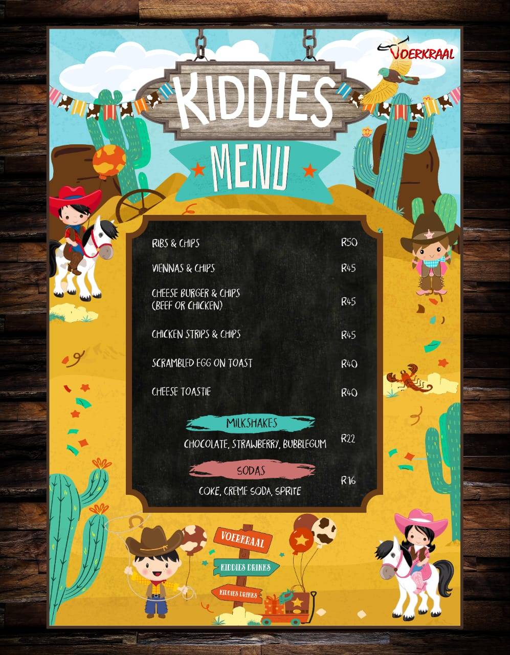 Menu at Voerkraal Restaurant Klerksdorp, Klerksdorp