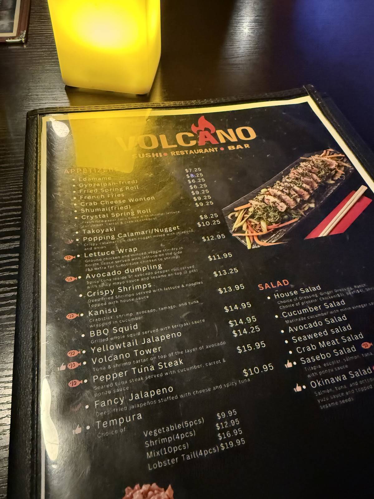 Menu at Volcano Sushi, Grill, Bar& karaoke (Town Center), Virginia Beach