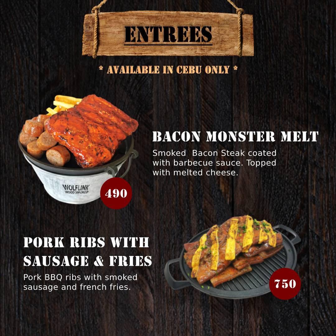 Menu at WOLFLINK ARTISAN MEAT restaurant, Cebu City