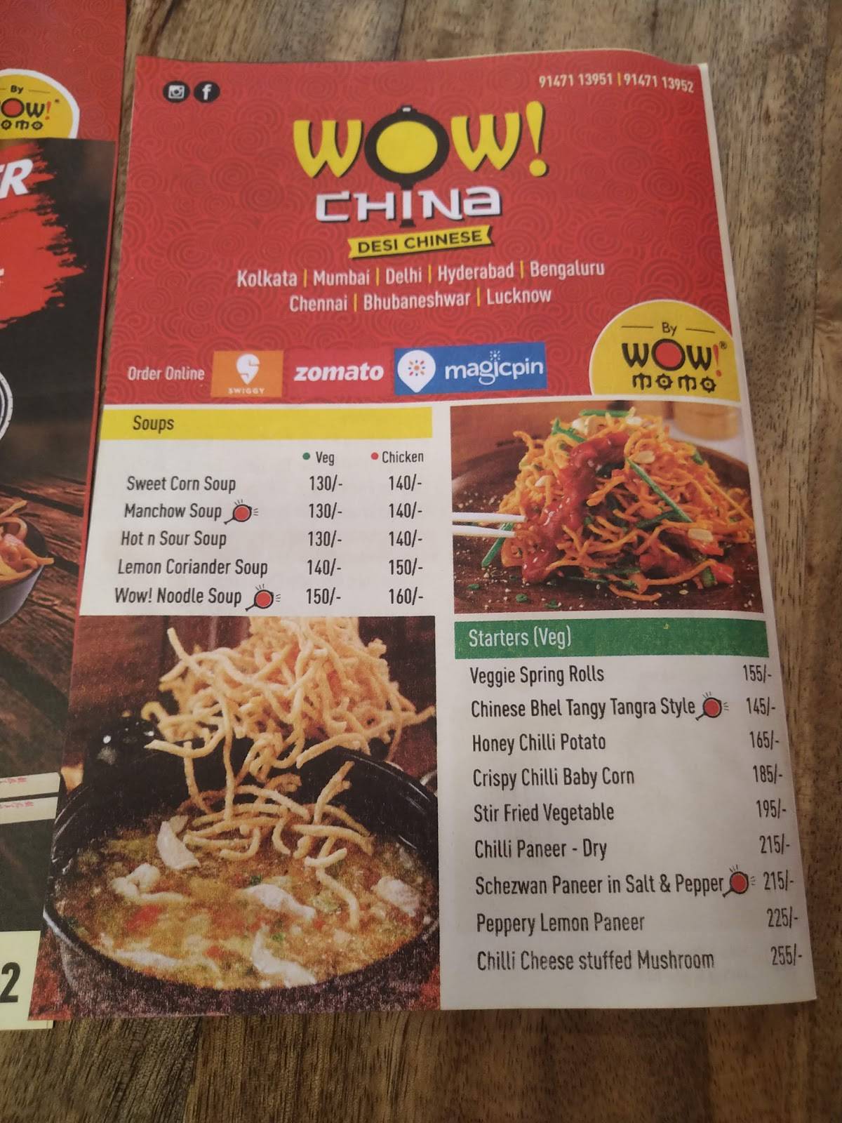 Menu at WOW China, Kolkata, 149